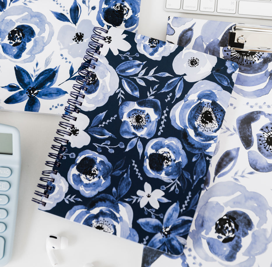 Mini Notebook, Blue Watercolor – Steel Mill Gifts