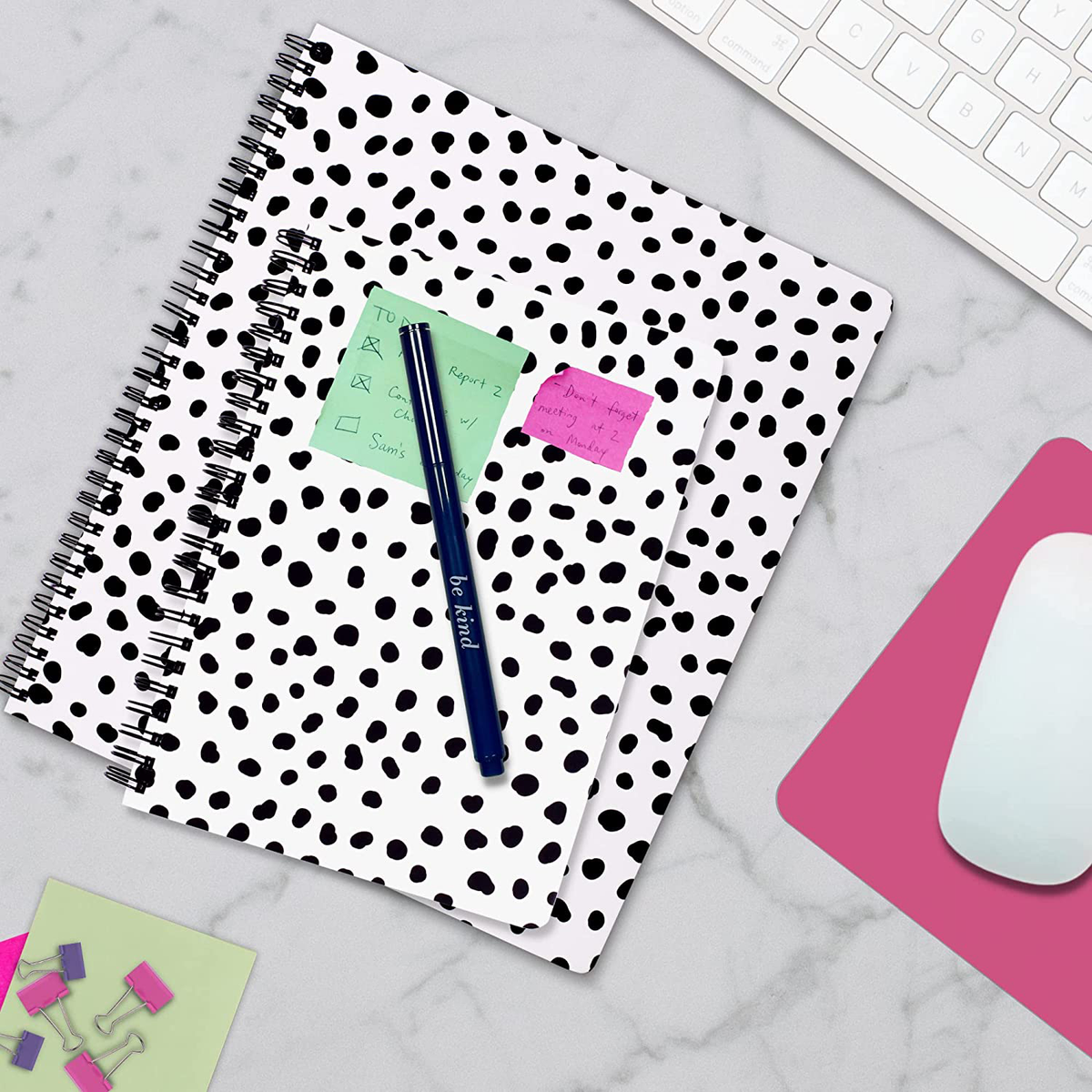 Large Notebook, Black Dots - Steel Mill Gifts