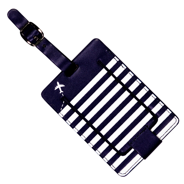 Luggage Tag, Navy Stripe - Steel Mill Gifts